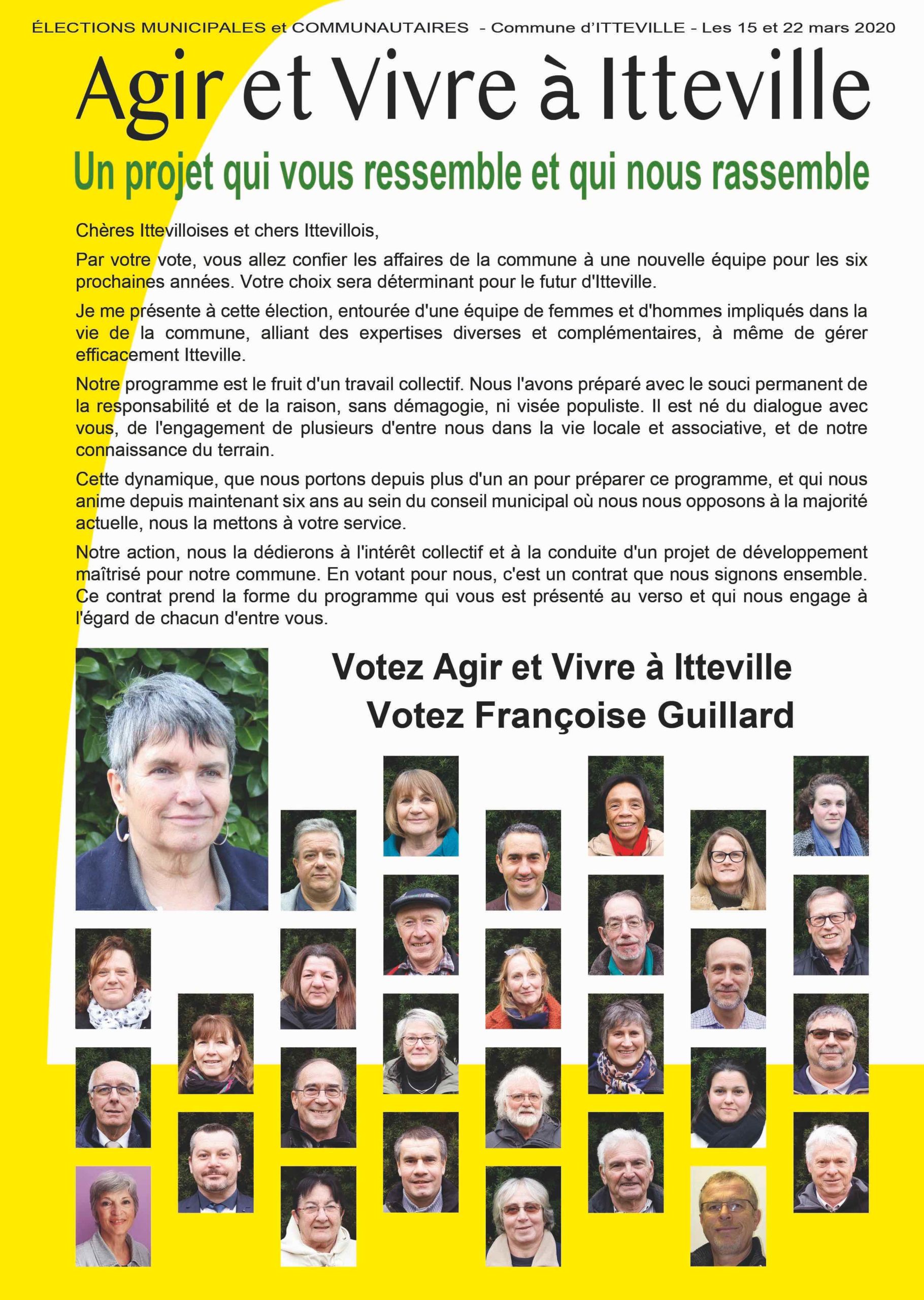 Profession de Foi - AGIR ET VIVRE À ITTEVILLE